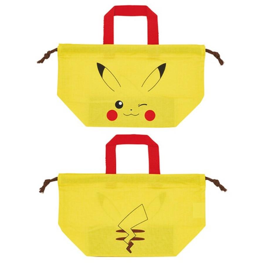 スケーター ランチ巾着 ピカチュウフェイス 25 ポケモン 巾着袋 お弁当巾着 お弁当袋 SKATER 子供 レディース用 綿100% サイズ290×165×マチ120mm 715785 ...