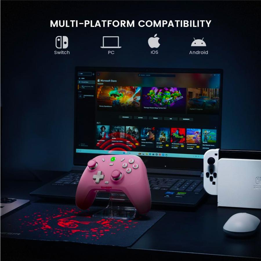 GameSir ゲーミングコントローラー GameSir T4 Cyclone Pro Pink 有線(USB)/Bluetooth/無線2 ...