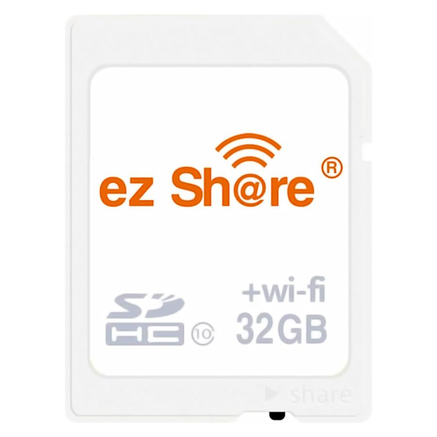 無線LAN搭載SDカード 第4世代 32GB SDHC ezShare Wi-Fi機能搭載 Class10 Android/ iOS両対応 ホワイト 海外リテール Wi-FiSD-32G メ ...