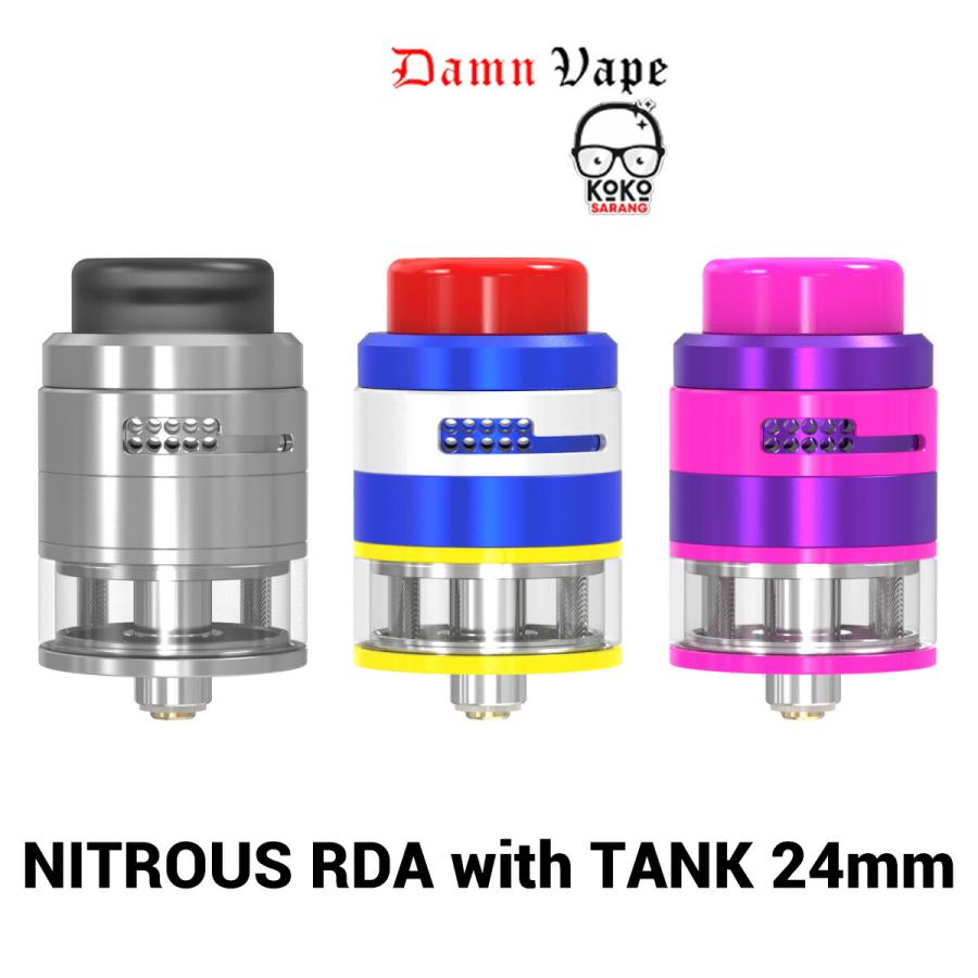 Damnvape NITROUS RDA with Tank 24mm RDTA ダムンベイプ ナイトラス 電子タバコ vape アトマイザー ...