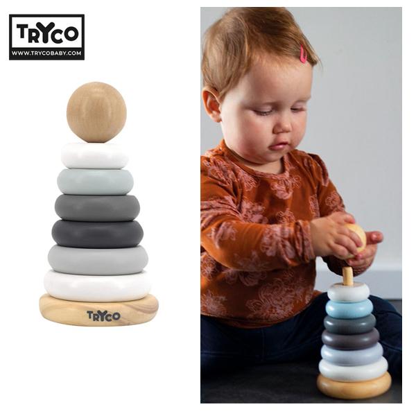 TRYCO 木のおもちゃ リングスタッキング トライコ 木製玩具 知育玩具 1歳 誕生日プレゼント 男の子 女の子 ハーフバースデー 出産祝い ...