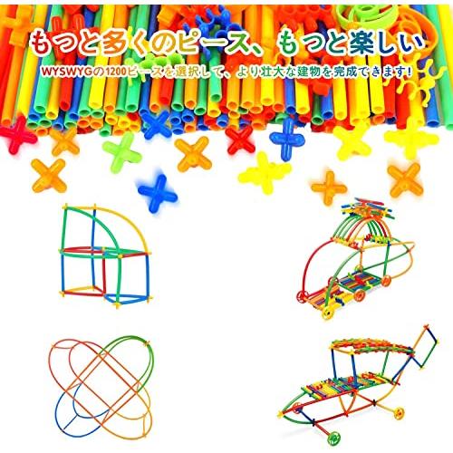 WYSWYG チューブ式ビルディングブロック1200ピース 創造性と想像力を育む知育おもちゃ 積み木 物作りやアクティビティにも使える 屋内と屋外に適用 親子活動＆プ ...