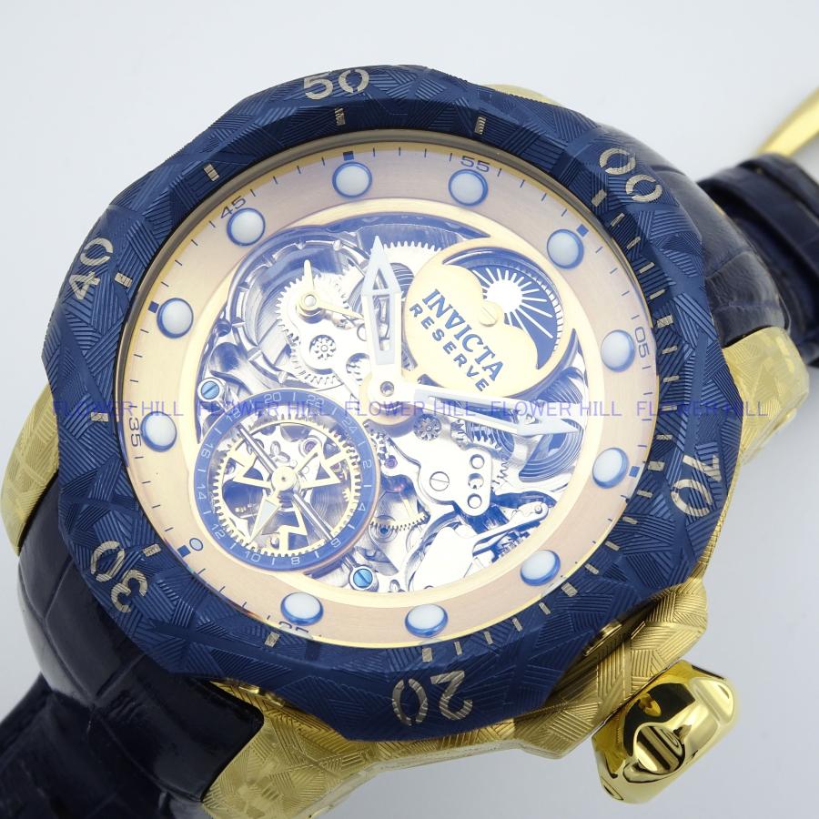 INVICTA（インビクタ） 腕時計 メンズ 自動巻き レザーバンド スケルトン デュアルタイム RESERVE VENOM 44432 送料 ...