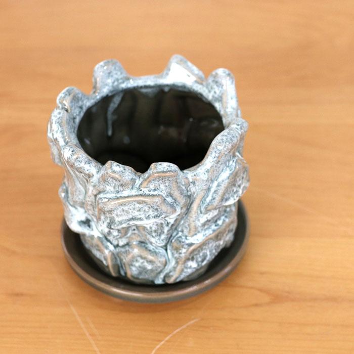 資 RY-3133 LVP 3.5号 ロックポット 受皿付 陶器 鉢 植木鉢 インテリア 多肉植物 おしゃれ 観葉植物 mrk : フラワーネット日本花キ流通 - 通販 - Yahoo!ショッピング