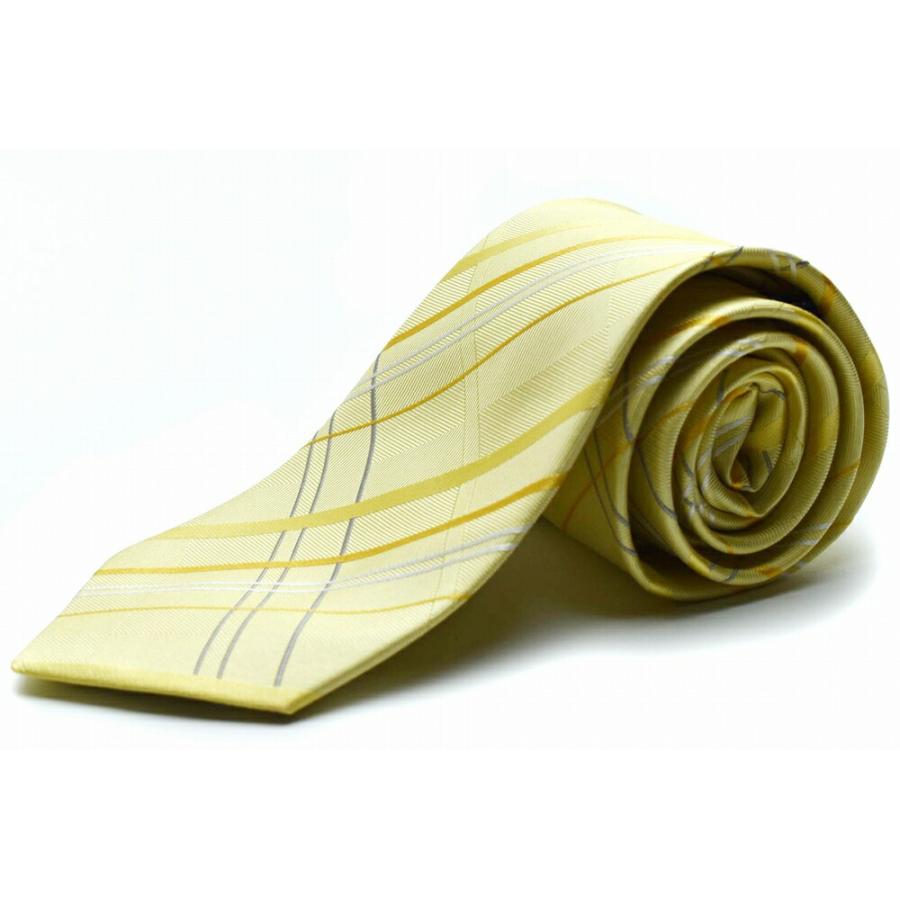 ネクタイ チェック おしゃれ Flying Blue Flb N 86 イエロー シルバー シルク ポイント利用 ネクタイの専門店