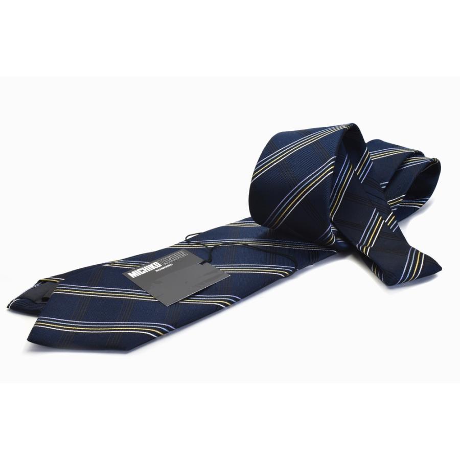 ネクタイ MICHIKO LONDON ミチコロンドン ダークネイビー 格子柄 m-23a 日本製 ポイント利用 : ネクタイの専門店Flying Blue - 通販 - Yahoo!ショッピング