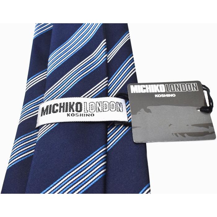 ネクタイ MICHIKO LONDON ミチコロンドン 日本製 ダークネイビー ストライプ m-45a ポイント利用 : ネクタイの専門店Flying Blue - 通販 - Yahoo!ショッピング