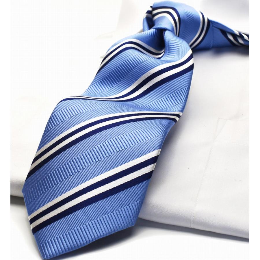 MICHIKO LONDON ミチコロンドン 日本製 ネクタイ ギフトm-63g 水色 ストライプ ブランド Necktie ポイント利用 ...