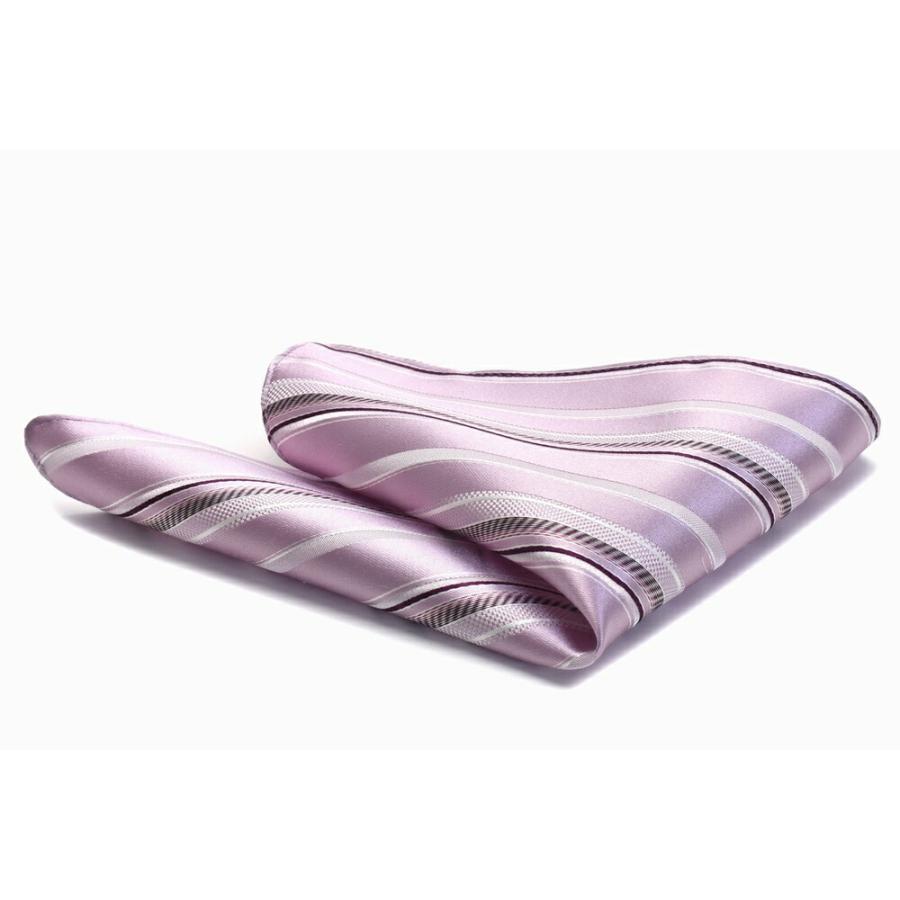 MICHIKO LONDON /ジャガードチーフ(シルク100%)/ストライプ柄 /ピンク/日本製/m-po-24b :m-po-24b:ネクタイの専門店Flying Blue - 通販 ...