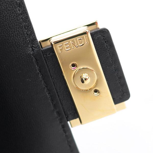 FENDI フェンディ 財布 BAGUETTE MICRO TRIFOLD マイクロ ブラックナッパレザー ウォレット 折財布 FFロゴ ブラック (8M0395 AAJD F0KUR ...