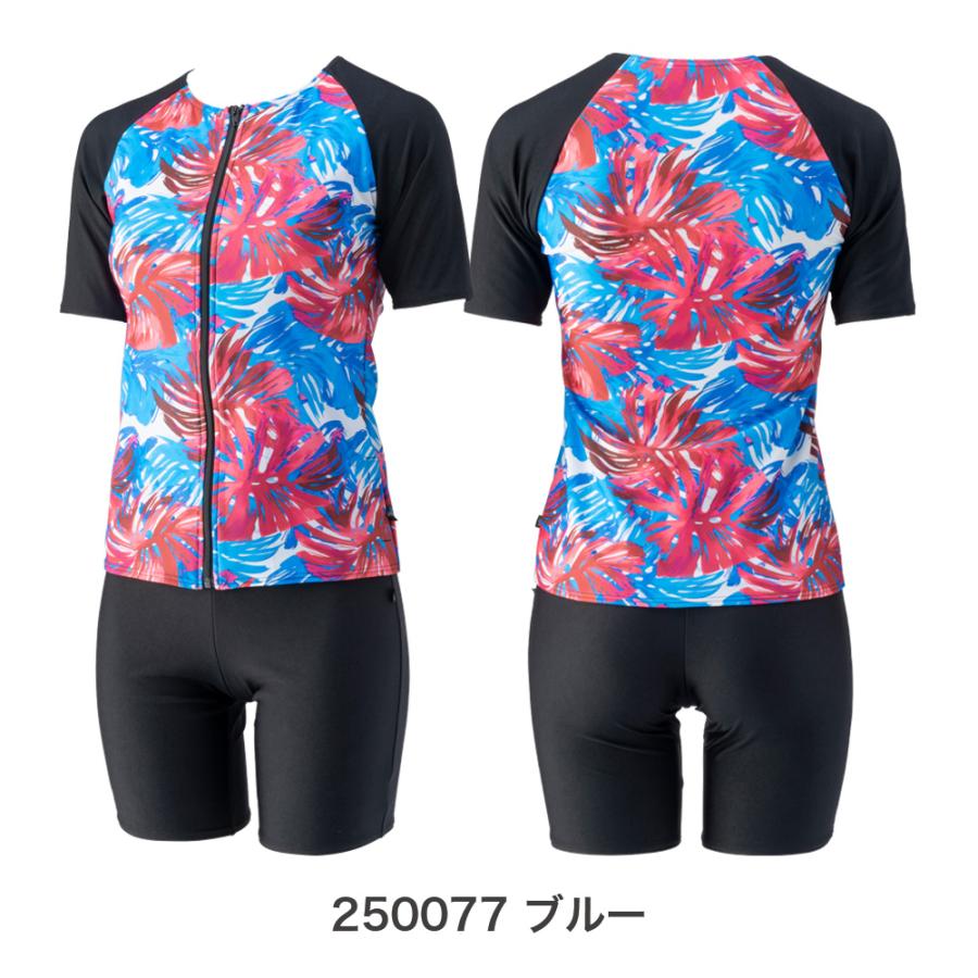 【2025年 新作】【フットマーク】長持ちする水着袖付セパレーツ 250077 250079 フィットネス水着 レディース 袖付 半袖 ...