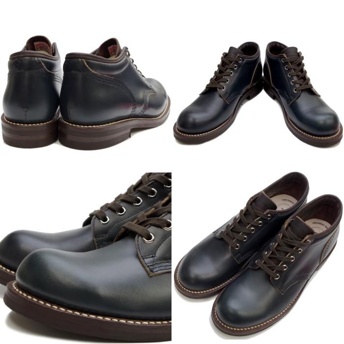 【SALE】BROTHER BRIDGE ブラザーブリッジ BIDASSOA BBB-A003 ネイビー プレーントゥミッドカットブーツ ...