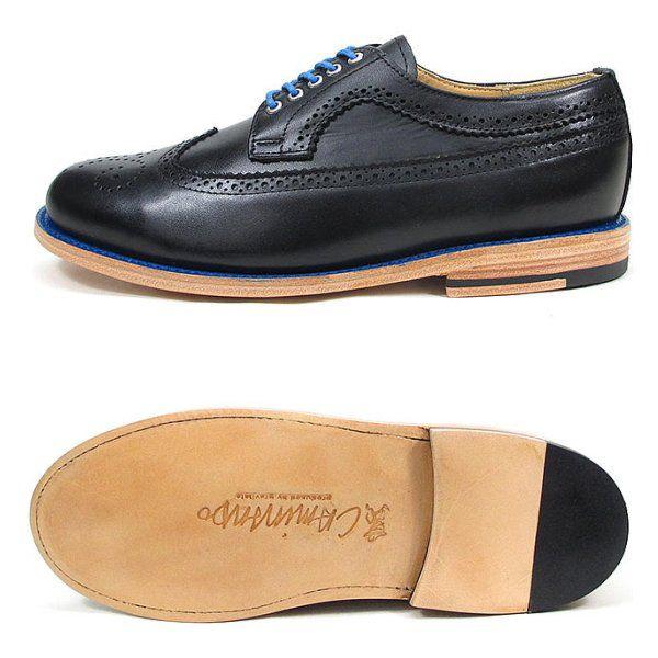 CAMINANDO カミナンド Caminando ウィングチップシューズ (ブラック) 1311 2Tone Long Wing Shoes ...
