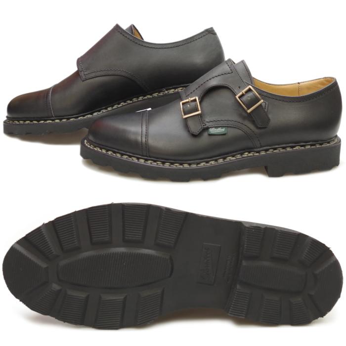 Paraboot パラブーツ ウィリアム PARABOOT WILLIAM 981412 ブラック DOUBLE MONK STRAP ...