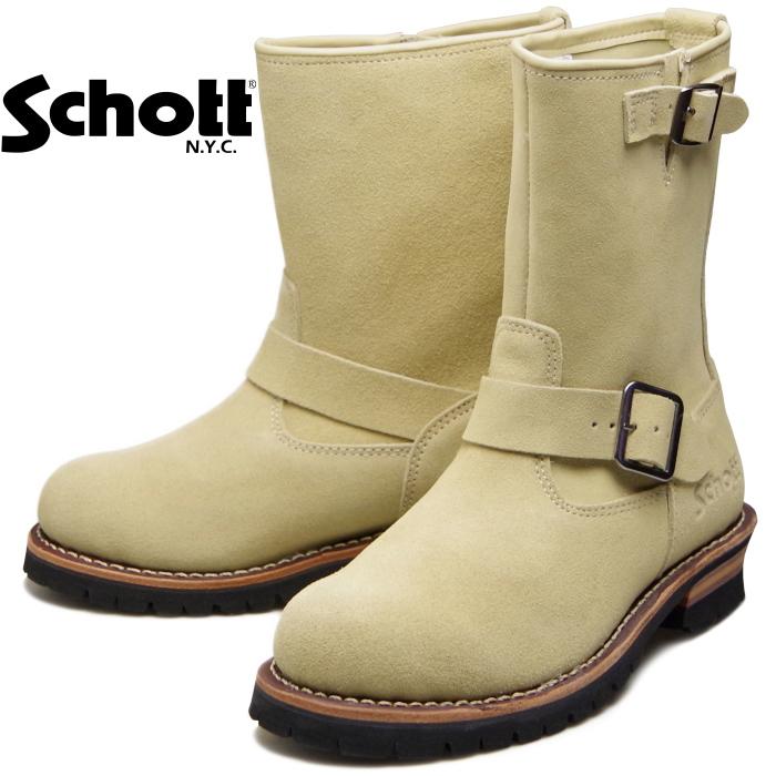 Schott ENGINEER BOOTS ショット エンジニアブーツ S23001 ベージュ メンズ ワークブーツ 本革 エンジニア ブーツ ...