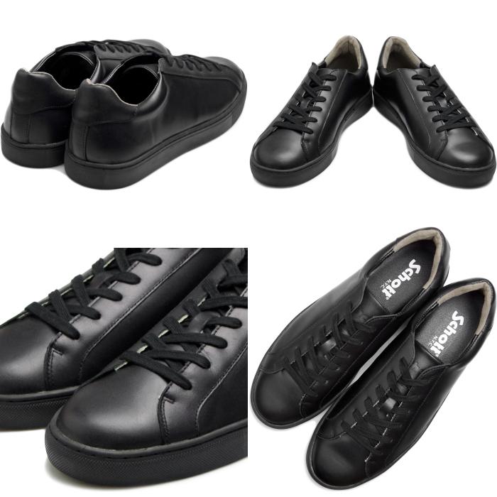 Schott LACE UP SNEAKER ショット レースアップスニーカー S23005 ブラック スニーカー メンズ ローカット レザー ...