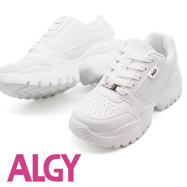 algy（アルジー） スニーカー キッズ ジュニア 靴 ホワイト 白 ブラック 黒 ボリュームソール ティーン ニコプチ にこぷち 厚底 ...