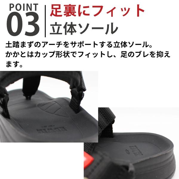 EDWIN エドウィン サンダル レディース 靴 黒 ブラック スポーツサンダル トングサンダル 痛くない 疲れない 歩きやすい おしゃれ 走れる 夏 アウトドア EW-5222 : フット ...
