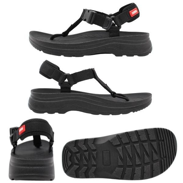 EDWIN エドウィン サンダル レディース 靴 黒 ブラック スポーツサンダル トングサンダル 痛くない 疲れない 歩きやすい おしゃれ 走れる 夏 アウトドア EW-5222 : フット ...