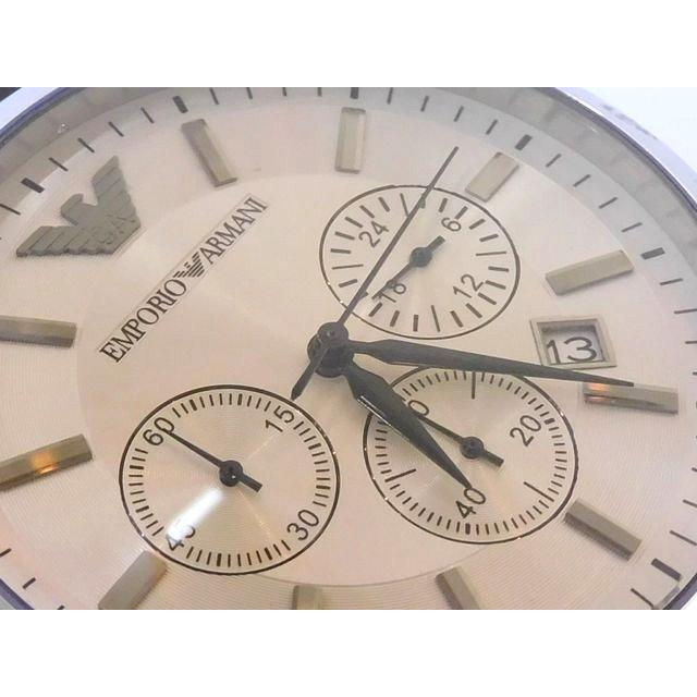 EMPORIO ARMANI エンポリオアルマーニ クォーツ腕時計 AR-2433 メンズ 時計 クロノグラフ 革ベルト ウォッチ 6B エ ...