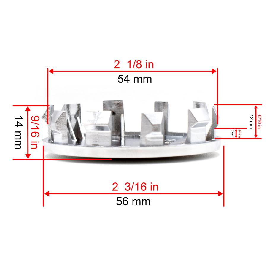 4個 Rhinotuning ホイールセンターキャップ，外径56mm 内径54mm シルバー : フォレストジャパンYahoo!ショップ - 通販 - Yahoo!ショッピング