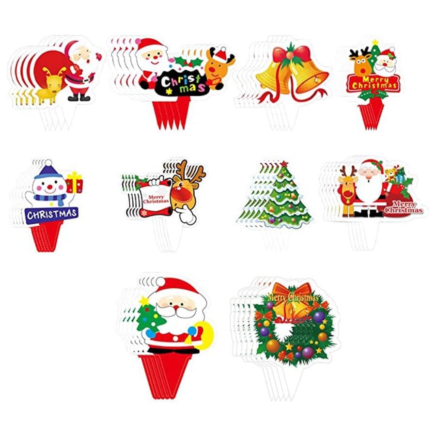 Lanito カップケーキトッパー クリスマスフルーツピック 楊枝 かわいい ケーキデコレーション 200枚 果物/お菓子/お弁当用 パーティグッズ : s-b0bm4r8xmv ...