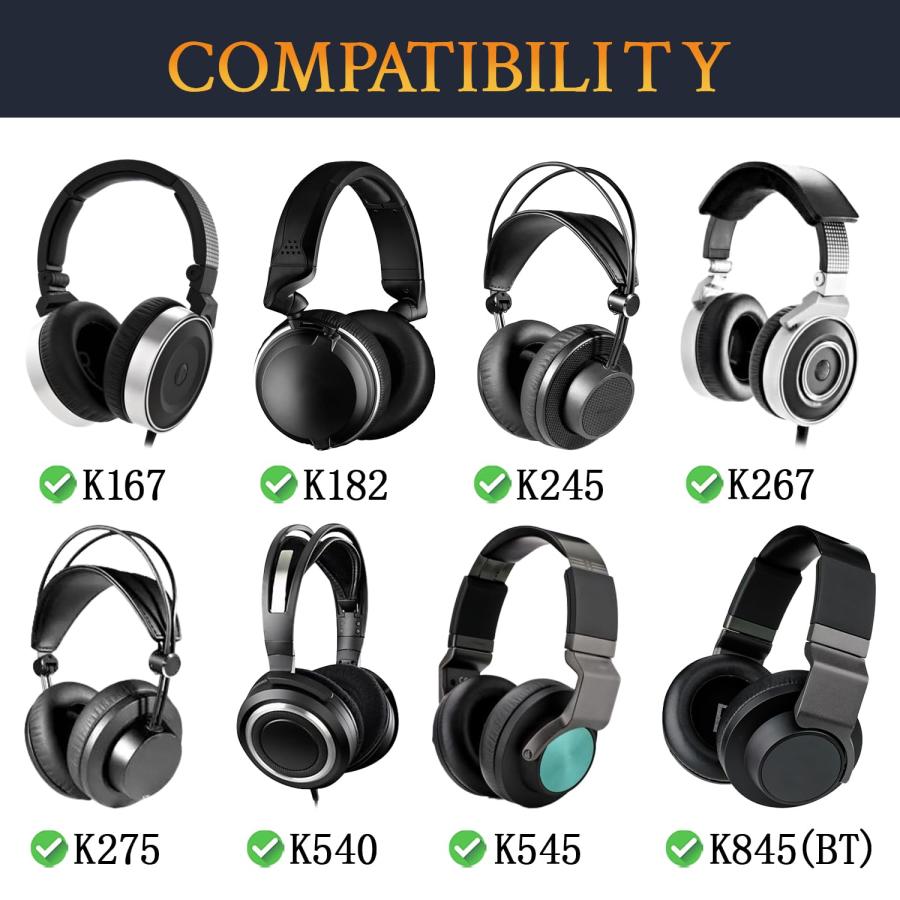 SOULWIT 90mm メッシュ製 イヤーパッド for AKG Pro Audio K845 K845BT K545 K540 K275 K267 : s-b0chb5b4mj ...