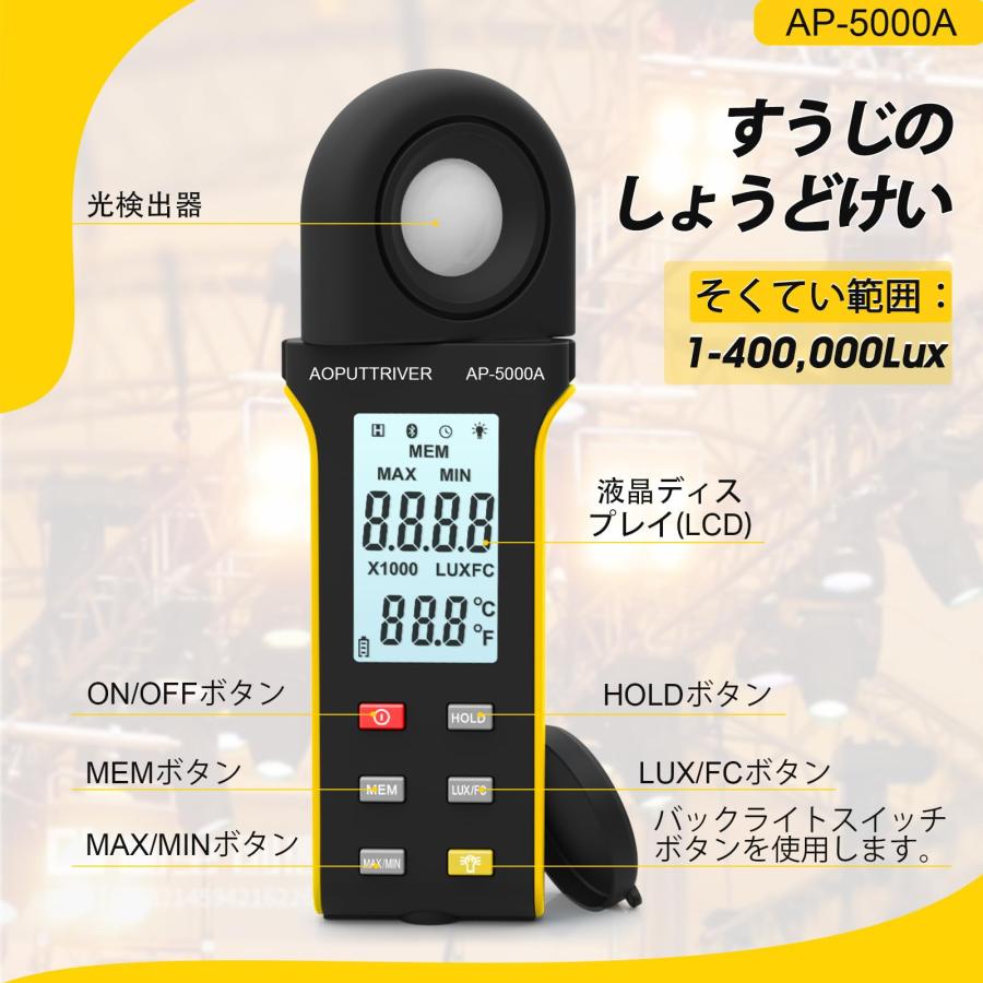 照度計 光度計 AOPUTTRIVER AP-5000A jis規格、照度計 3999 (範囲 1〜400,000Lux)、単位 Lux/Fc : フォレストジャパンYahoo!ショップ ...