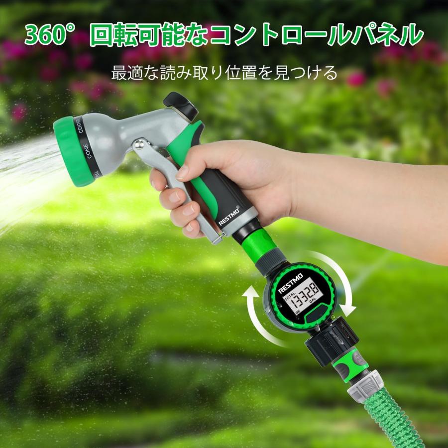 RESTMO 水量計 流量計 全4モード 360°回転液晶パネル ガロン/リットルのユニット切り替え ホースノズル散水、キャンピングカーの水タンク充填 : s-b0csfx8nch ...