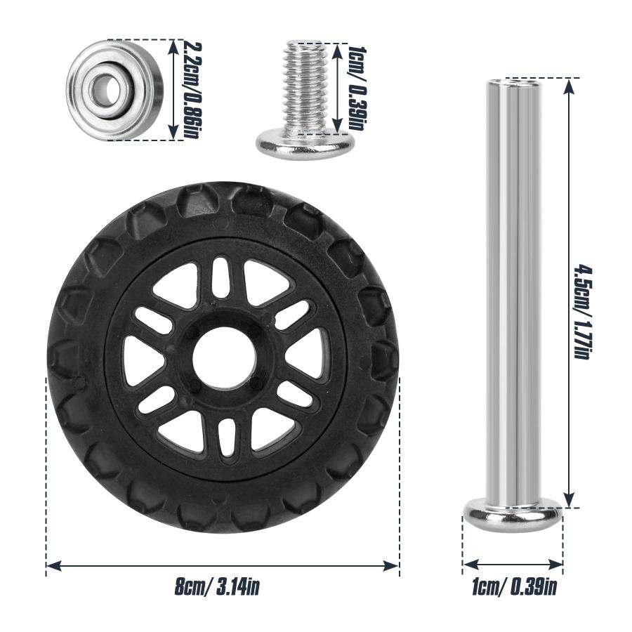 キャスター車輪 交換 スーツケースキャスター キャリーバッグ タイヤ 修理 車輪補修用 交換部品 (直径80*29mm 2個セット) : フォレストジャパンYahoo!ショップ - 通販 ...