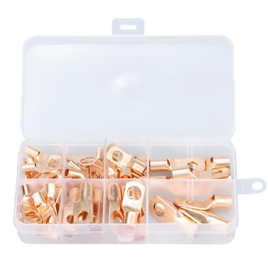 Glvaner 丸型端子 圧着端子 スプライス 端子スリーブ 8種類 60個セット 銅素材 錫メッキ面 電線接続用 SCモデル 6-6(10pcs)、 : フォレストジャパンYahoo ...