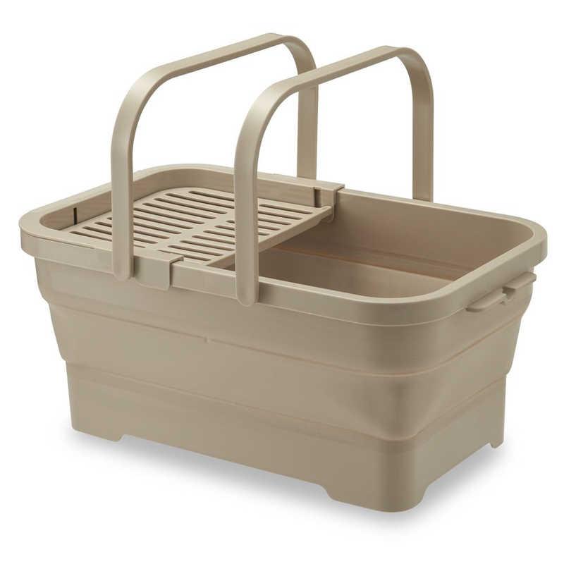 伊勢藤 ISETO おりたためるバスケット15L ちょい置きトレー付 ベージュ I-643 バスケット 防災 : フォーマルショッピング - 通販 - Yahoo!ショッピング