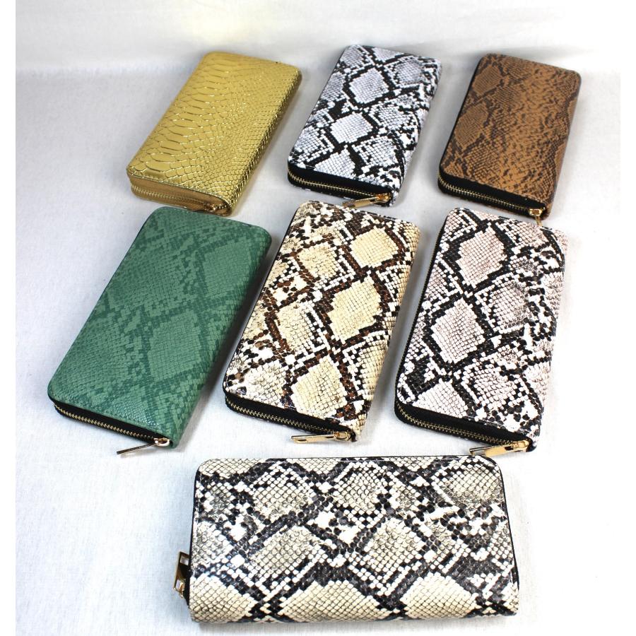 福財布 ヘビ柄ラウンドファスナー長財布 13503 ピンク/ブラック柄 金運財布 : FORTNER PLAZA - 通販 - Yahoo!ショッピング