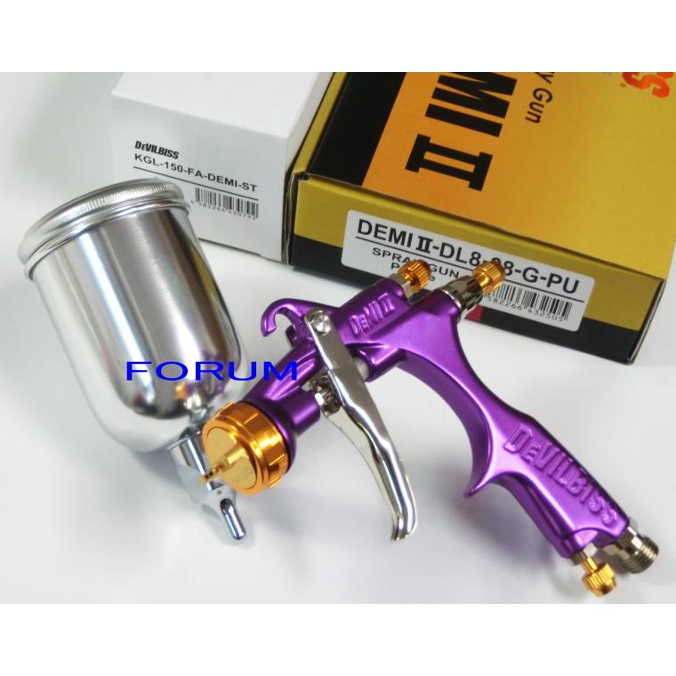 【在庫あります】 デビルビス スプレーガン DEMI-2 限定色 パープル / 150cc カップ 付き 口径0.8mm DEMI2-DL8-08-G-PU : フォーラム - 通販 ...
