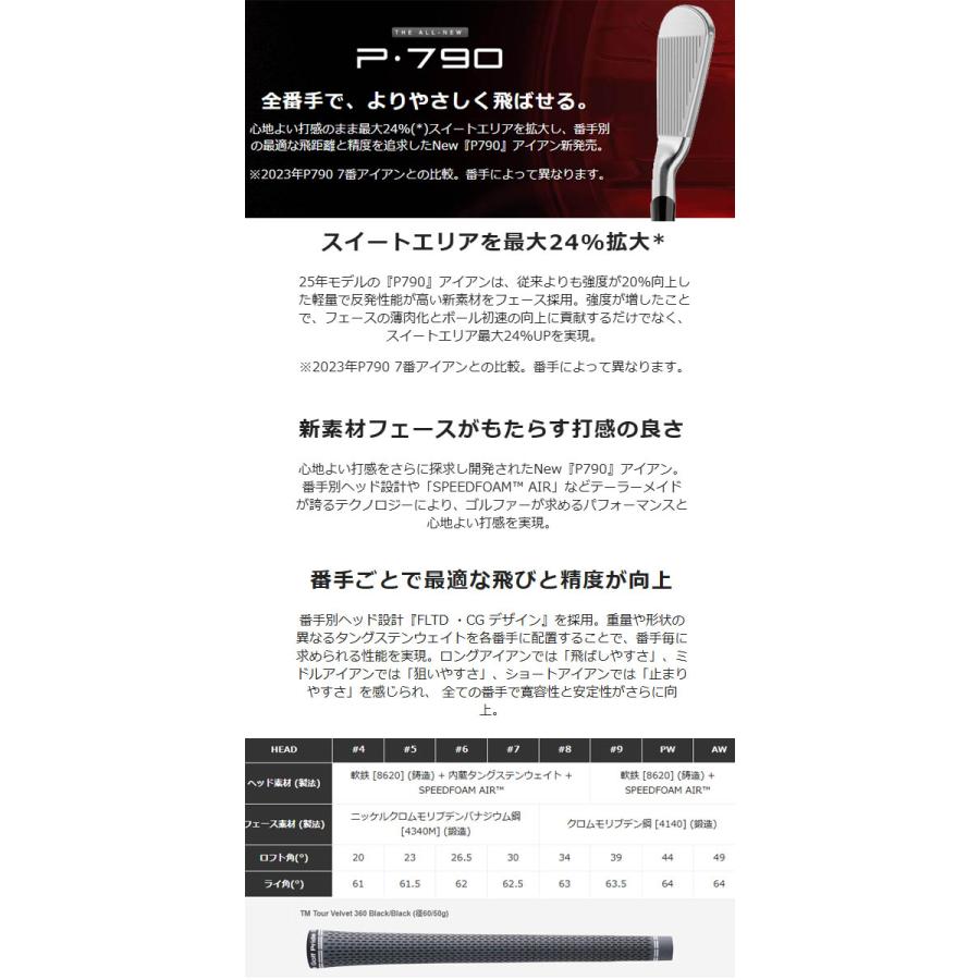 TaylorMade テーラーメイド ニューP・790 アイアン 5本セット(#6〜PW) [NS PRO 950GH Neo/850GH Neo] スチールシャフト NSプロ 950GHネオ ...