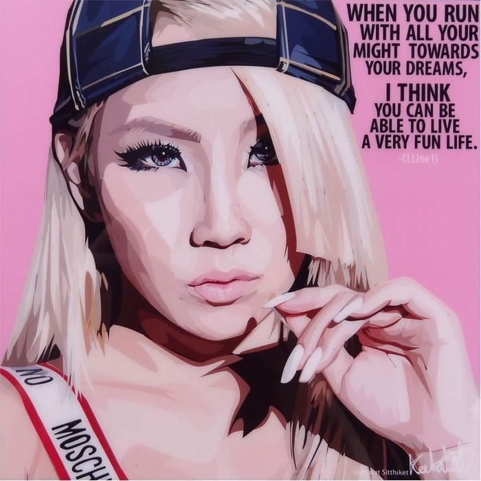 ポップアートパネル インテリア アート ポスター 絵 CL (2NE) シーエル(トゥエニィワン) キータタット シティケット Sサイズ 予約 ...