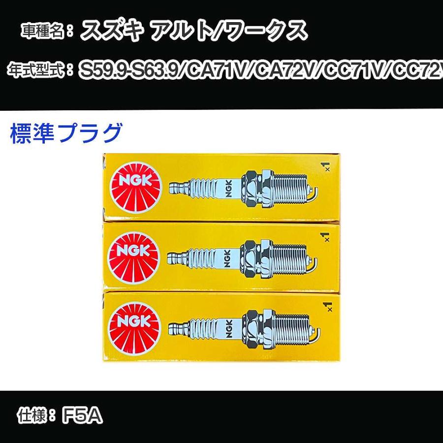 スパークプラグ NGK スズキ アルト/ワークス CA71V/CA72V/CC71V/CC72V 昭和59年9月-昭和63年9月 標準プラグ ...