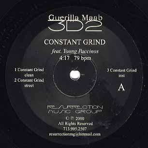 【レコード】GUERILLA MAAB 3D2 feat Young Paccinos - CONSTANT GRIND / DOUBLE R ...