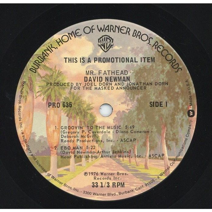 【レコード】DAVID NEWMAN - Groovin' To The Music / Ebo Man (Mr. Fathead David ...