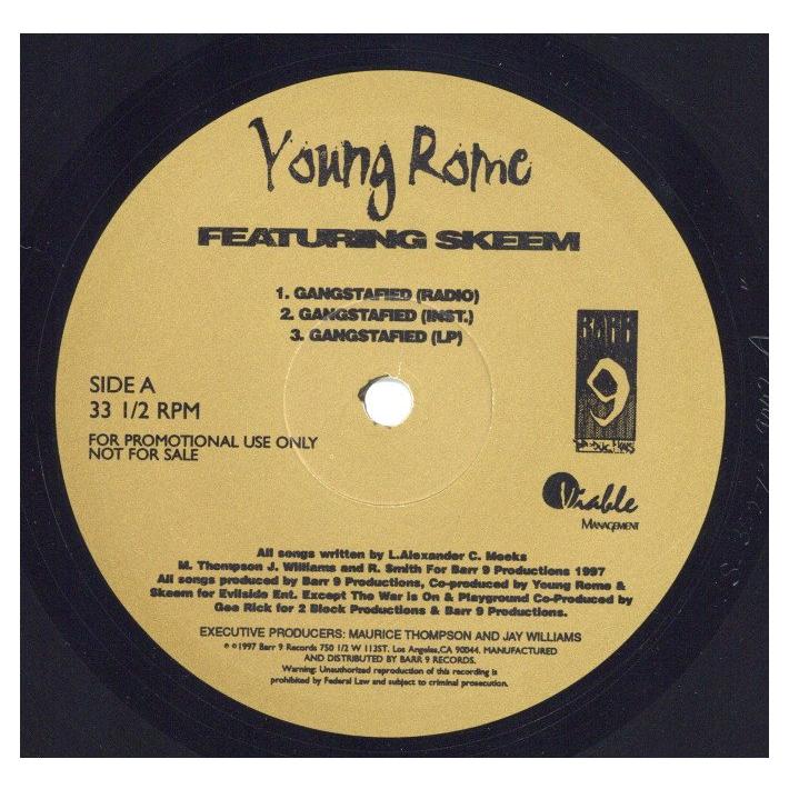 【レコード】YOUNG ROME feat Skeem - GANGSTAFIED / PLAYGROUND 12" US 1997年リリース ...