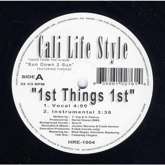 【レコード】CALI LIFE STYLE feat Fingazz, Sara S - 1ST THANGS / WHO GOT (RI) 12" US 2004年リリース : フリークス ...