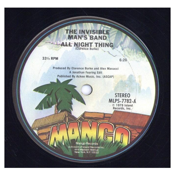【レコード】THE INVISIBLE MAN'S BAND - ALL NIGHT THING 12" US 1979年リリース ...