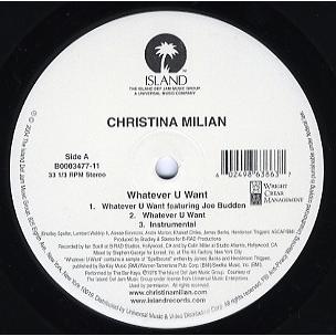 【レコード】CHRISTINA MILIAN ft Joe Budden - WHATEVER U WANT 2x12" US 2004年 ...