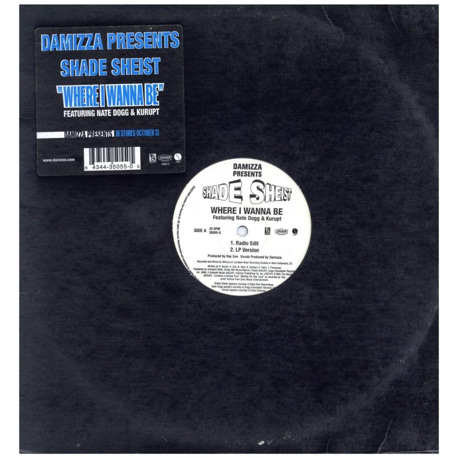 【レコード】SHADE SHEIST ft Nate Dogg, Kurupt - WHERE I WANNA BE 12" US 2000年 ...