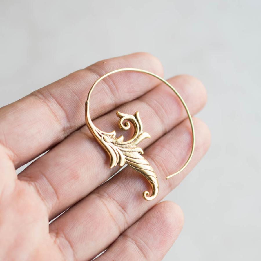 ブラス トライバルピアス 038 真鍮 民族模様 エキゾチック エスニック 植物 : Freaky Hands - 通販 - Yahoo!ショッピング