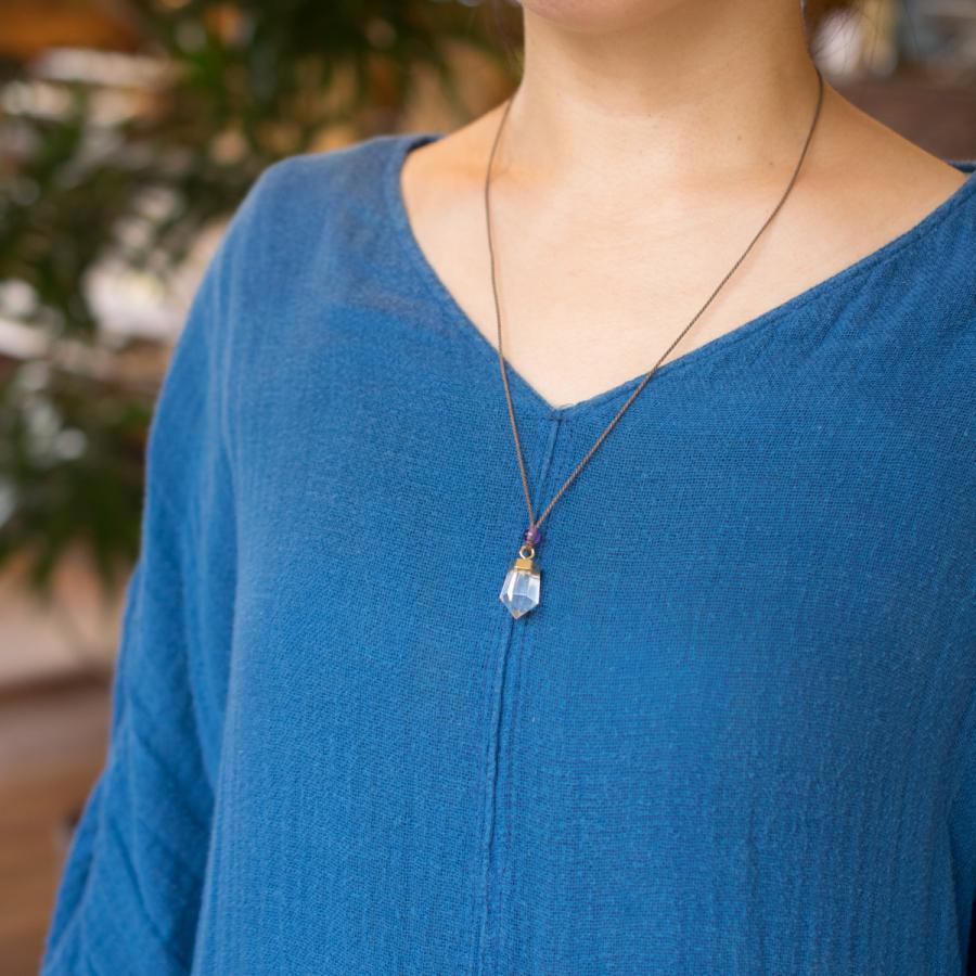 水晶 ネックレス クリスタル 天然石 ペンダント ゴールド 浄化 パワーストーン レディース メンズ : Freaky Hands - 通販 - Yahoo!ショッピング