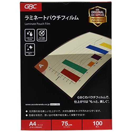 GBC ラミネートフィルム 75ミクロン A4 100枚入 LFM-R075A4 : f7900ba6371 : FREE-Store - 通販 - Yahoo!ショッピング