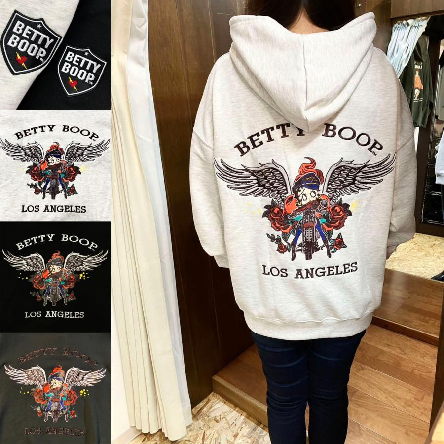 BETTY BOOP 薔薇 & ウイング バイク プル パーカー ☆ ベティー ブープ メンズ レディース ユニセックス 男女兼用 刺繍 ワッペン : fw000552 : Free Way ...