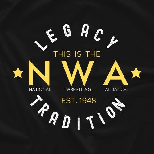 NWA Tシャツ「NWA（National Wrestling Alliance）NWA Legacy ＆ Tradition ロゴ クルー ...