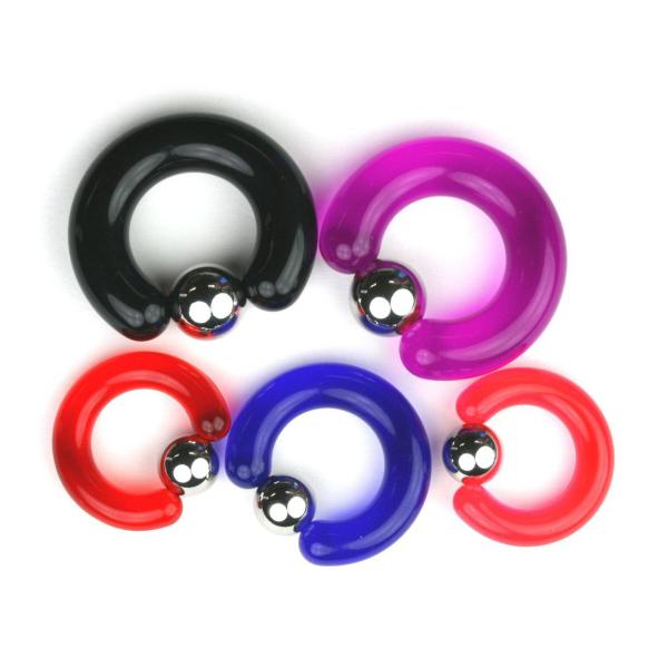 UVアクリル＊ステンレス キャプティブビーズリング 2G(6mm) カラー ボディピアス サークルリング BCR CBR MIX ミックス デザイン イヤーロブ 【メール便対応】┃ ...
